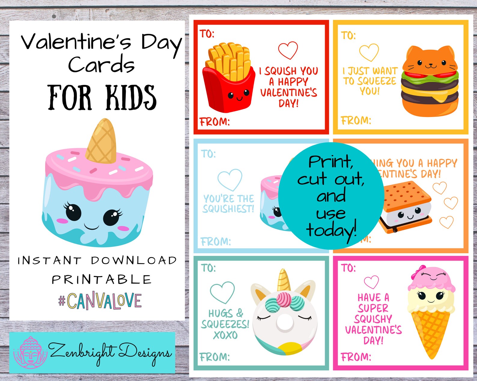 Kids Valentines, Printable Valentines, Squishy Valentine's Day Cards ...
