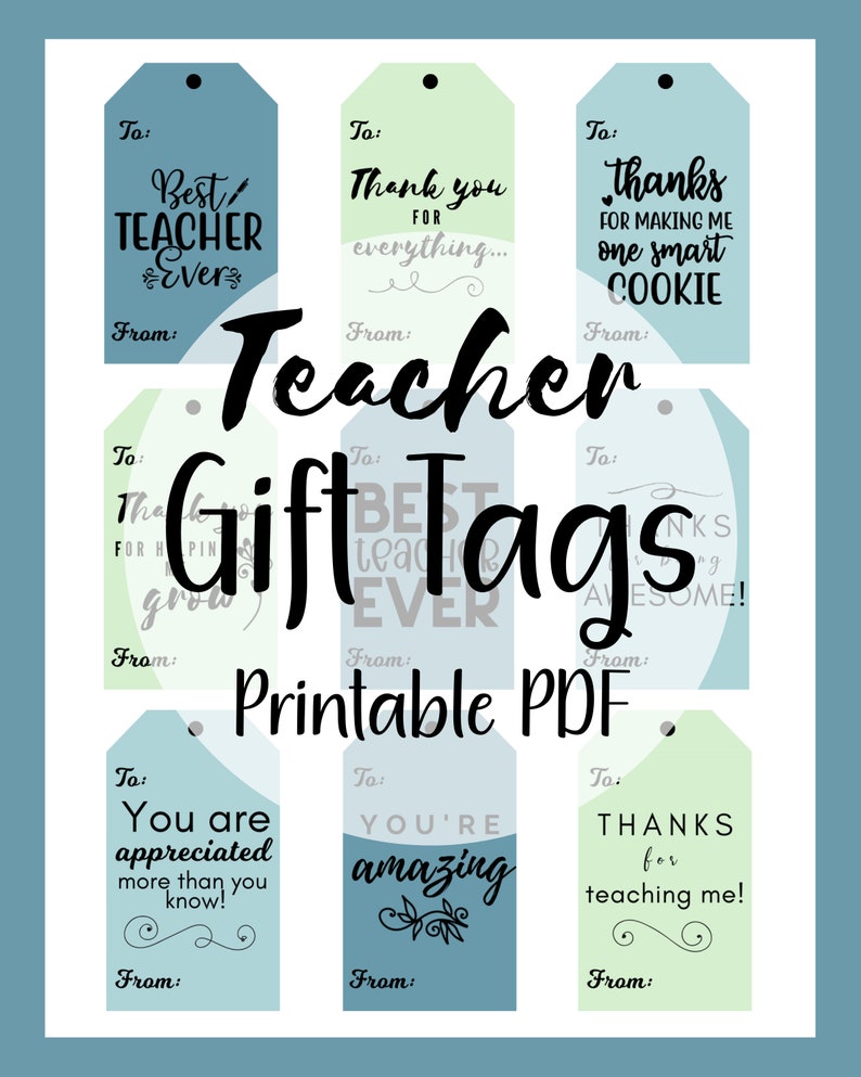 Teacher Appreciation Gift Tags Teacher Thank You Teacher | Etsy