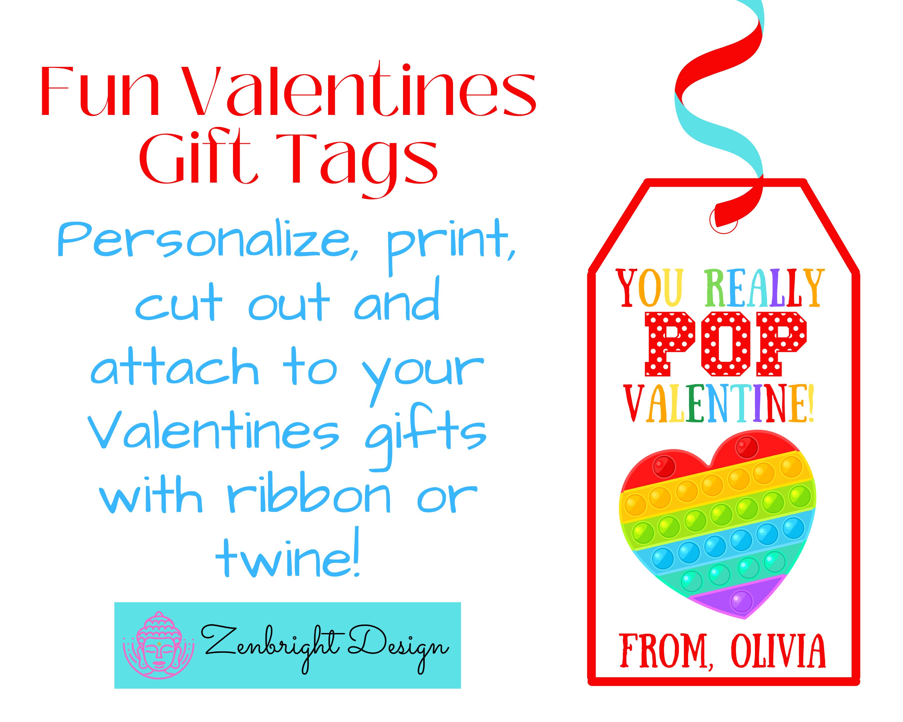 Pop It Valentines, Valentines Gift Tags, Pop It Valentines Gift Tag ...