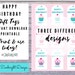 Cupcake Gift Tags, Kids Happy Birthday Gift Tags, Printable Birthday ...