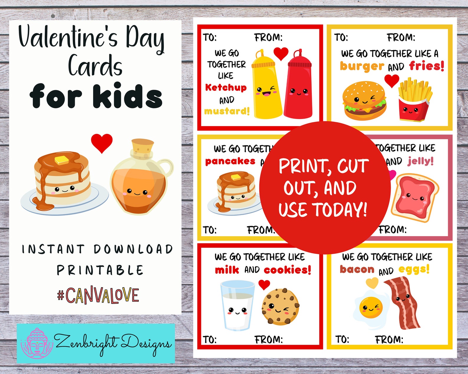 Kids Valentines, Printable Valentines, Kawaii Food Valentines, Kids ...
