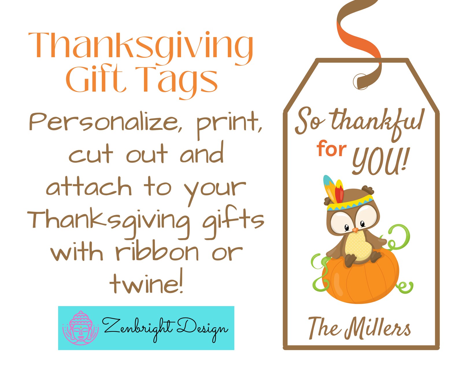 Editable Thanksgiving Gift Tags, Thanksgiving Gift Tags, Printable ...