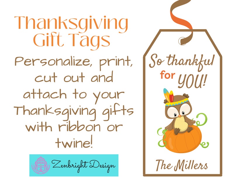 Editable Thanksgiving Gift Tags, Thanksgiving Gift Tags, Printable ...