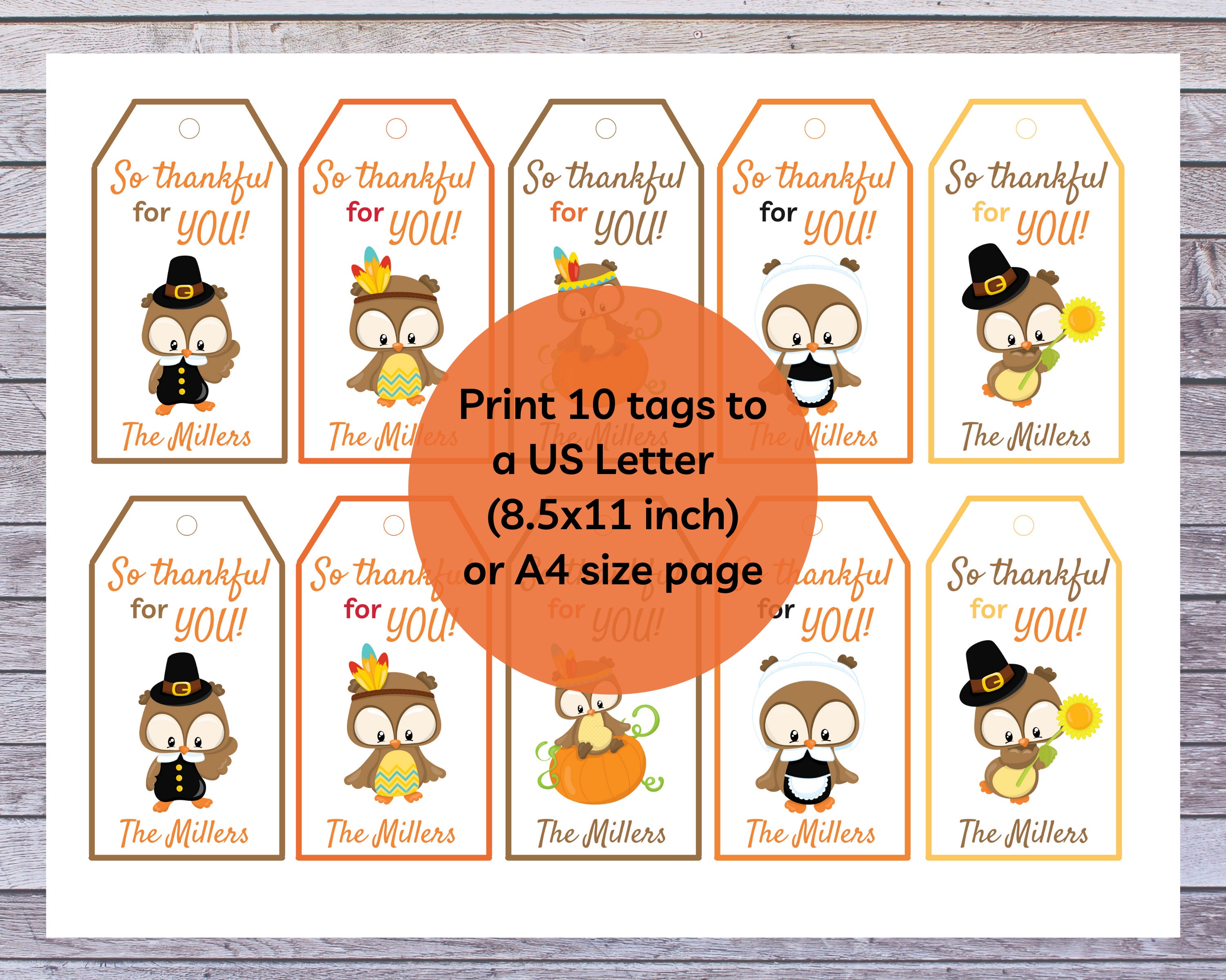 Editable Thanksgiving Gift Tags, Thanksgiving Gift Tags, Printable ...