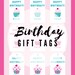 Cupcake Gift Tags, Kids Happy Birthday Gift Tags, Printable Birthday ...