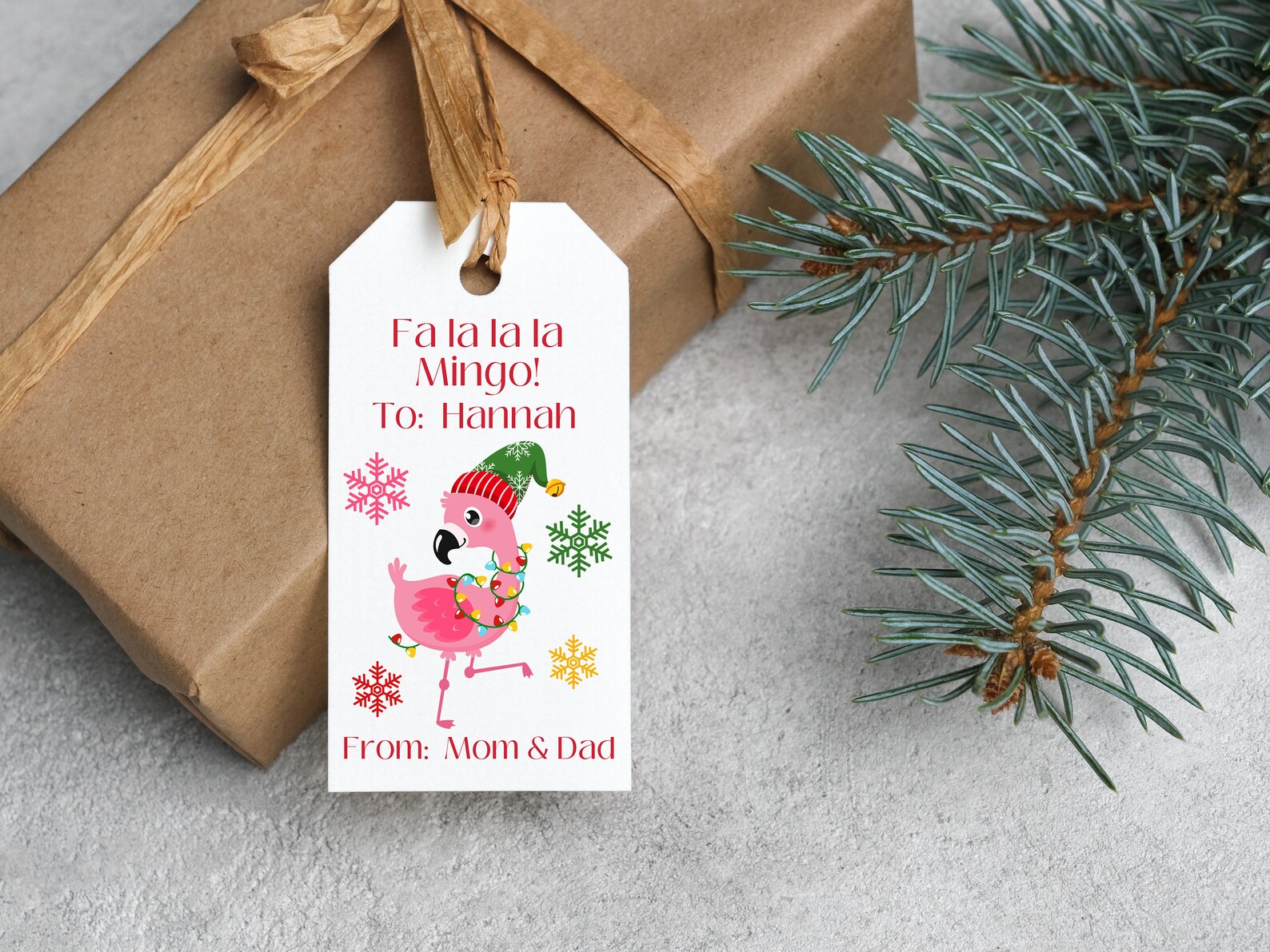 Editable Christmas Gift Tags, Tropical Christmas, Holiday Gift Tags ...
