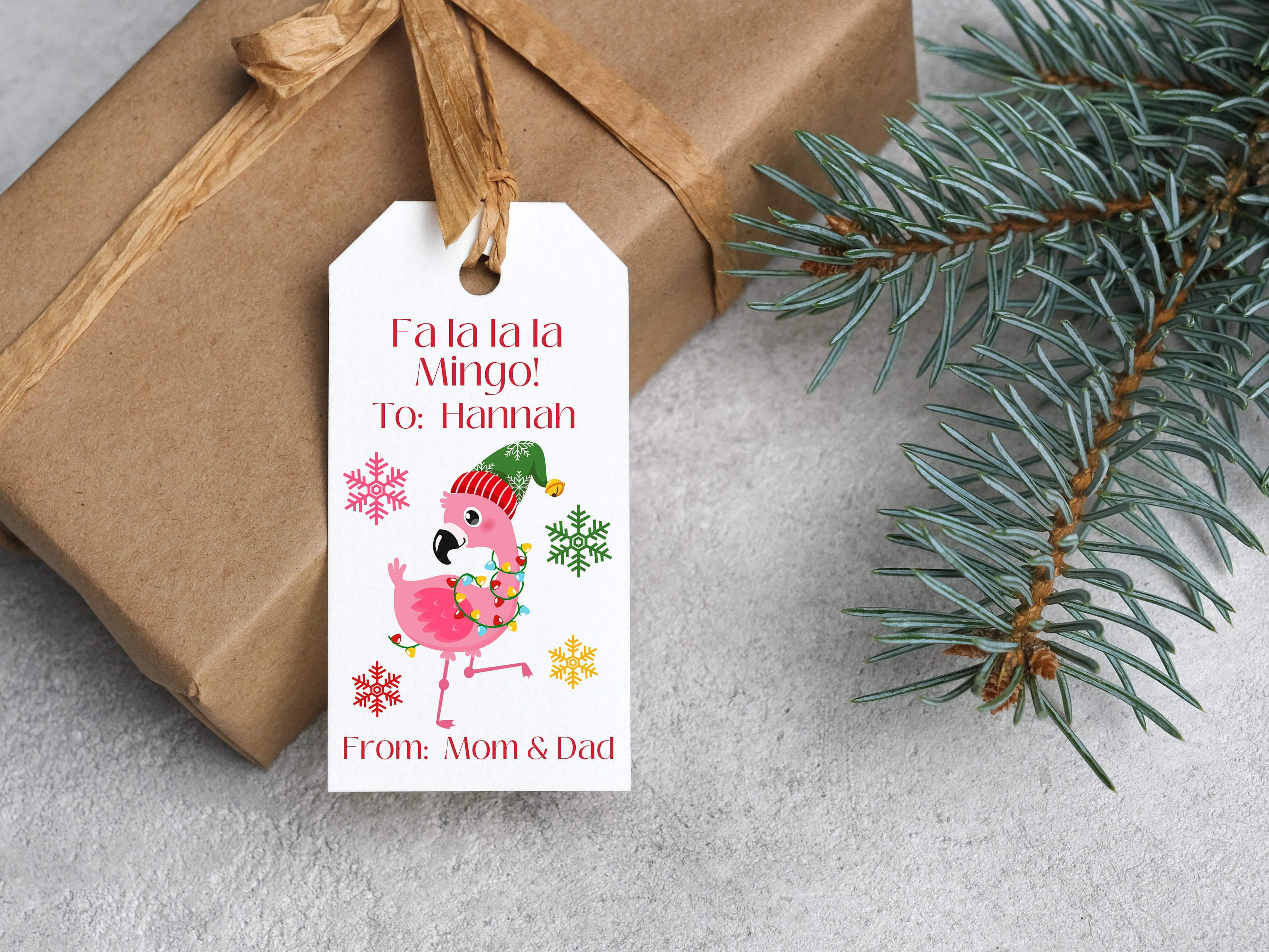 Editable Christmas Gift Tags, Tropical Christmas, Holiday Gift Tags ...