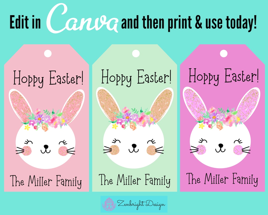 Easter Gift Tags, Easter Basket Tags, Printable Easter Tags, Digital ...