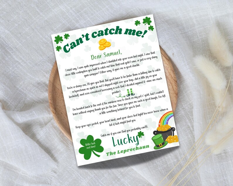 St. Patrick's Day Leprechaun Trap Letter (digital Download) - Etsy