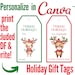 Christmas Gift Tags, Reindeer Gift Tags, Editable Gift Tags, Printable ...
