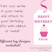 Cupcake Gift Tags, Kids Happy Birthday Gift Tags, Printable Birthday ...