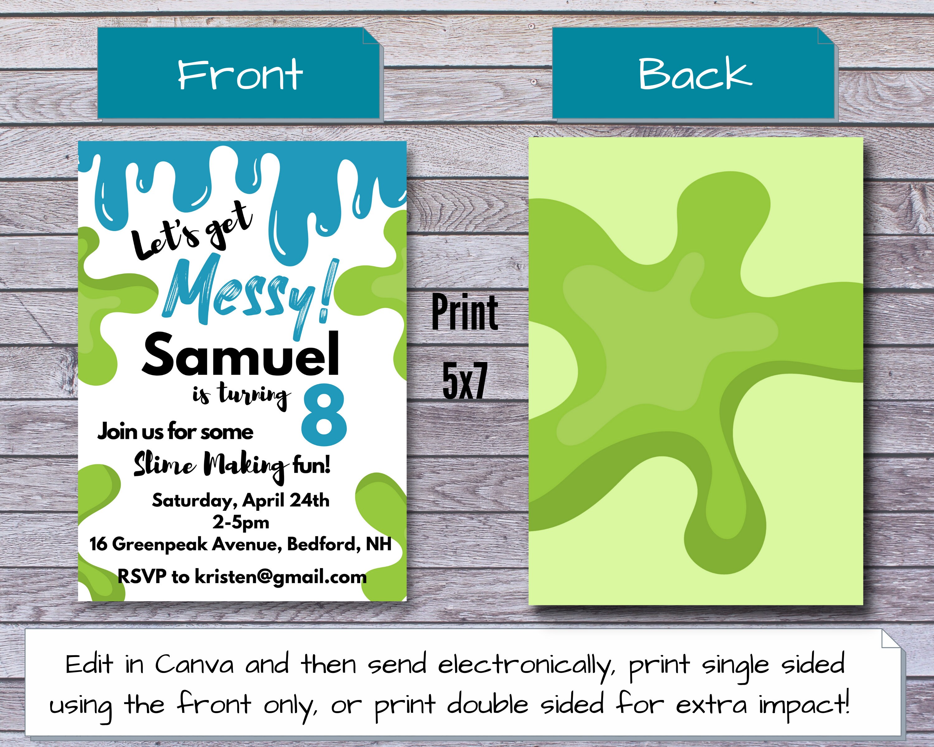 Slime Party Invitation, Editable Slime Making Birthday Party Invitation ...