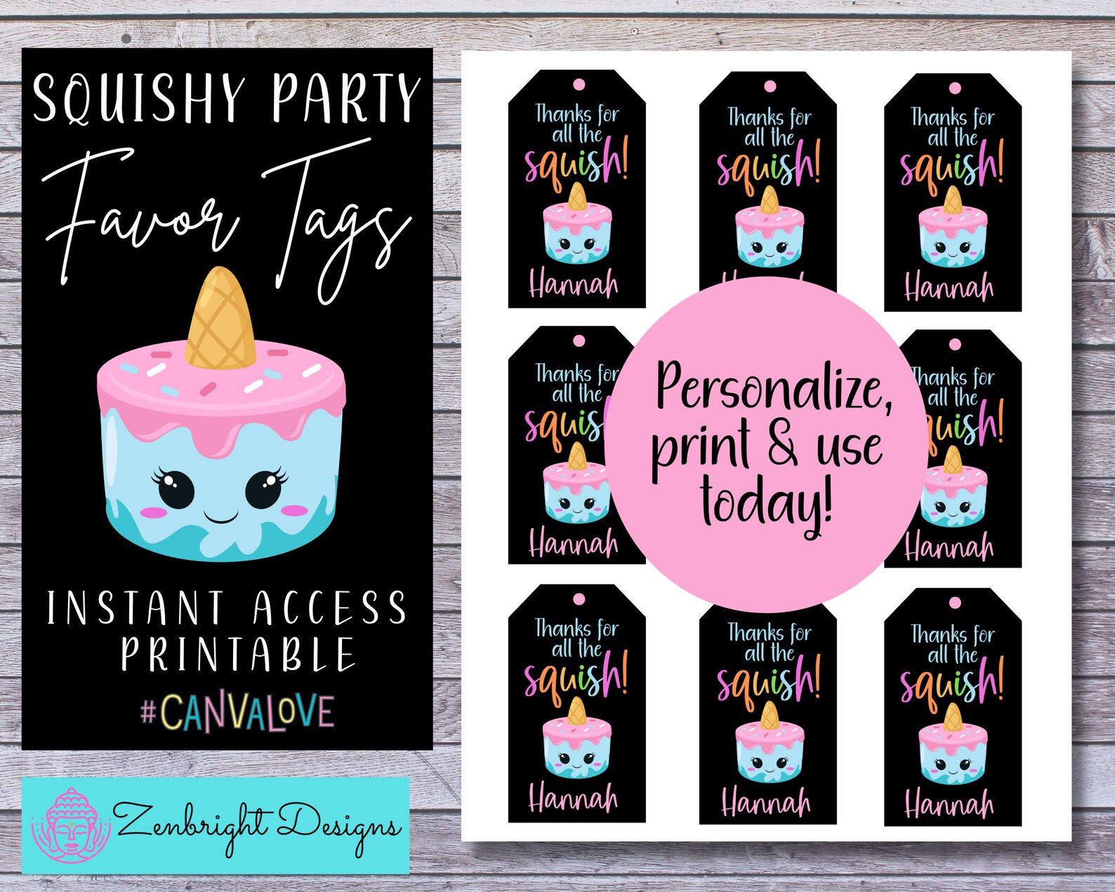 Squishy Favor Tags, Squishies Birthday, Kawaii Squishy Favor Tags ...