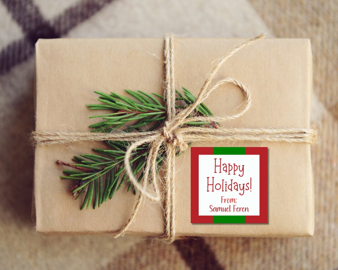 Personalized Christmas Gift Tags, Printable Holiday Enclosure Cards ...
