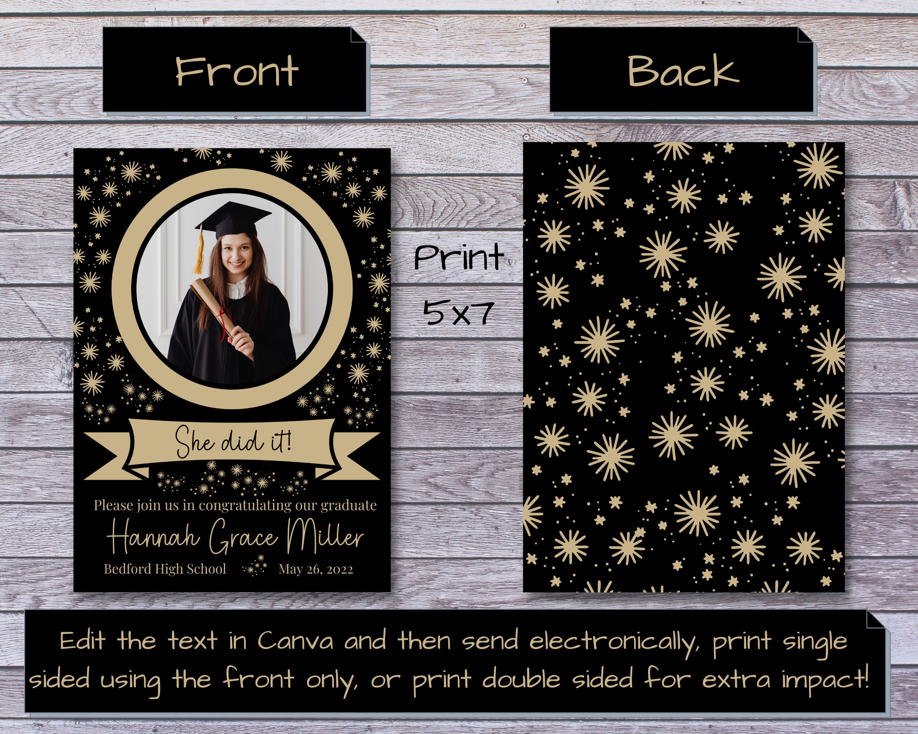 Graduation Announcement, Classic Graduation Announcement, Photo ...