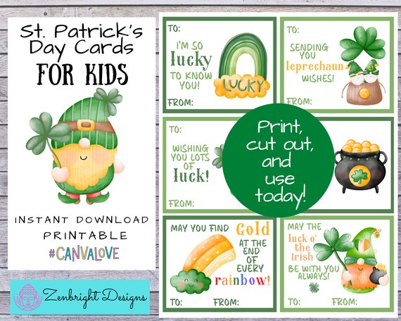 St Patricks Day Printable Cards Free Printable Cute Saint Patrick's