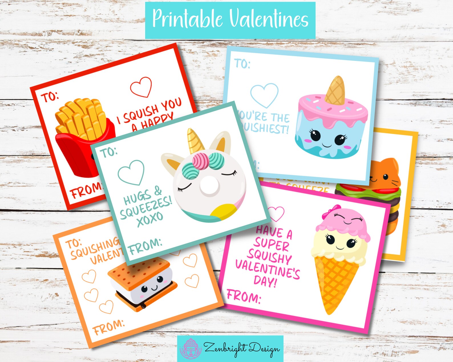 Kids Valentines, Printable Valentines, Squishy Valentine's Day Cards ...