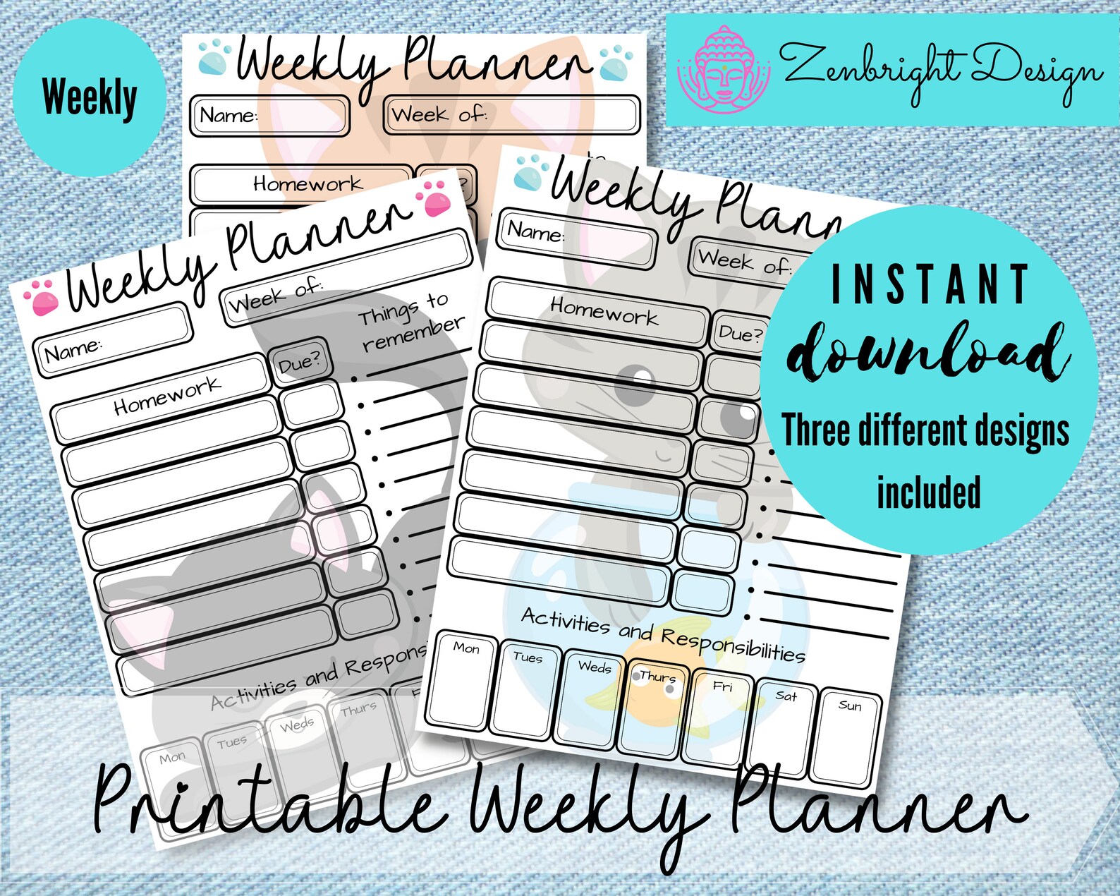 Kids Weekly School Planner Printable Kids Homework Planner Etsy kids-weekly-school-planner-printable-kids-homework-planner-etsy