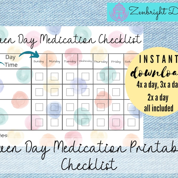 Medication Checklist - Etsy