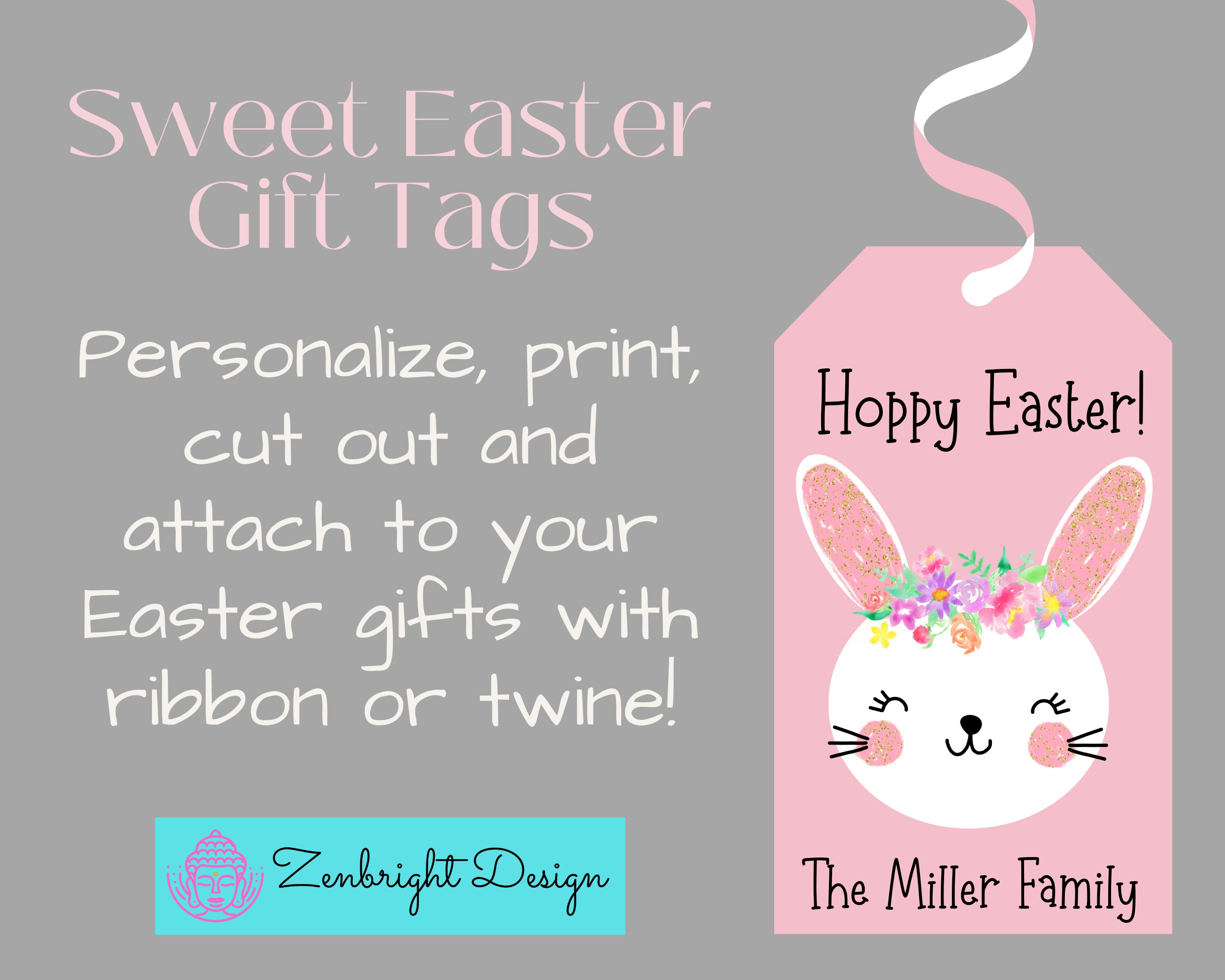 Easter Gift Tags, Easter Basket Tags, Printable Easter Tags, Digital ...