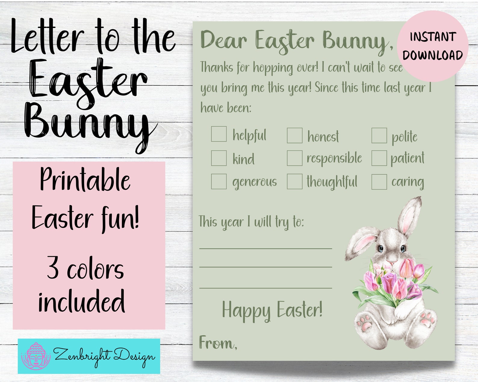Dear Easter Bunny Letter, Letter to the Easter Bunny, Easter Printable ...