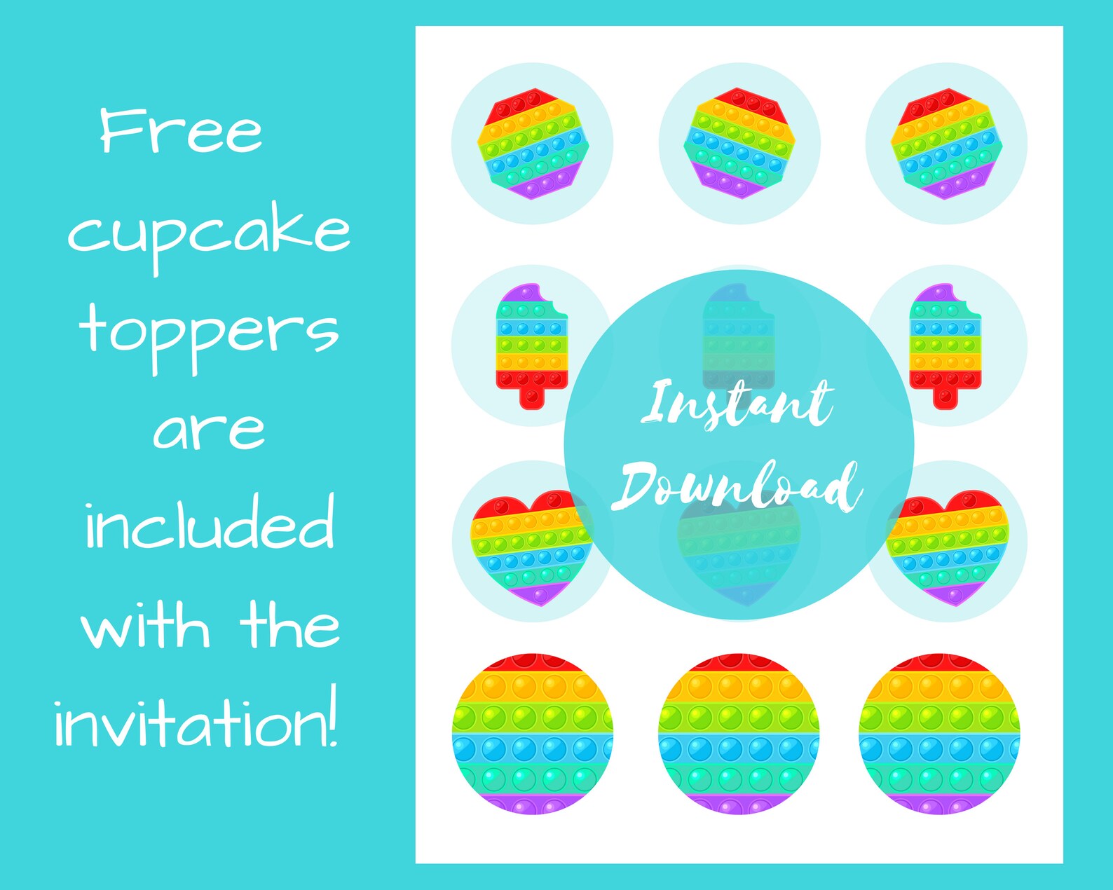 Pop It Birthday Party Invitation, Editable Pop It Invitation, Fidget ...