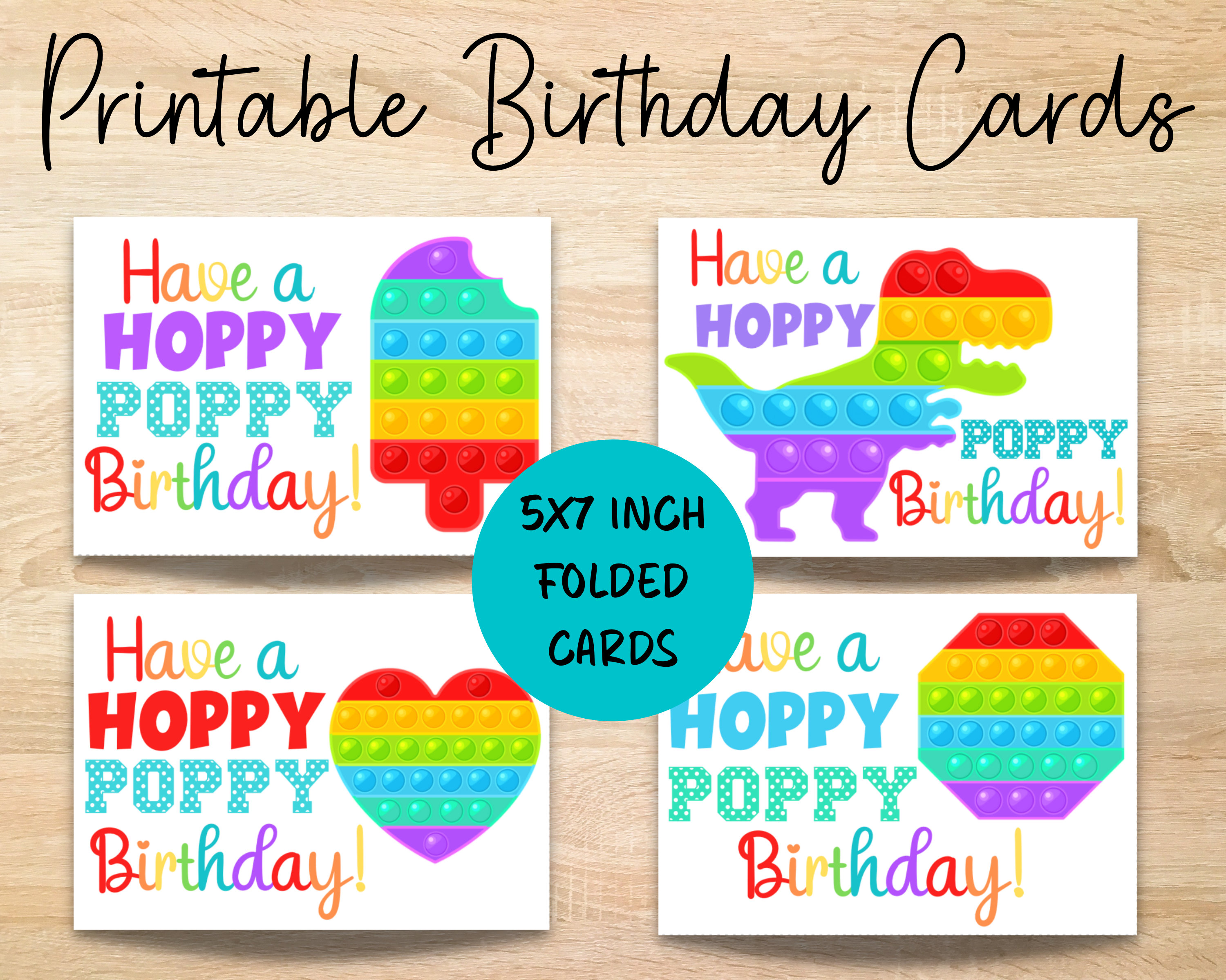 Printable Birthday Card Pop It Birthday Card Set of 4 - Etsy