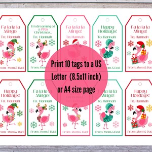 Editable Christmas Gift Tags, Tropical Christmas, Holiday Gift Tags ...