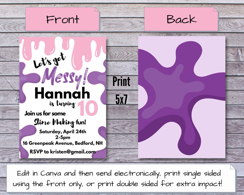 Slime Party Invitation Editable Slime Making Birthday Party - Etsy Hong ...