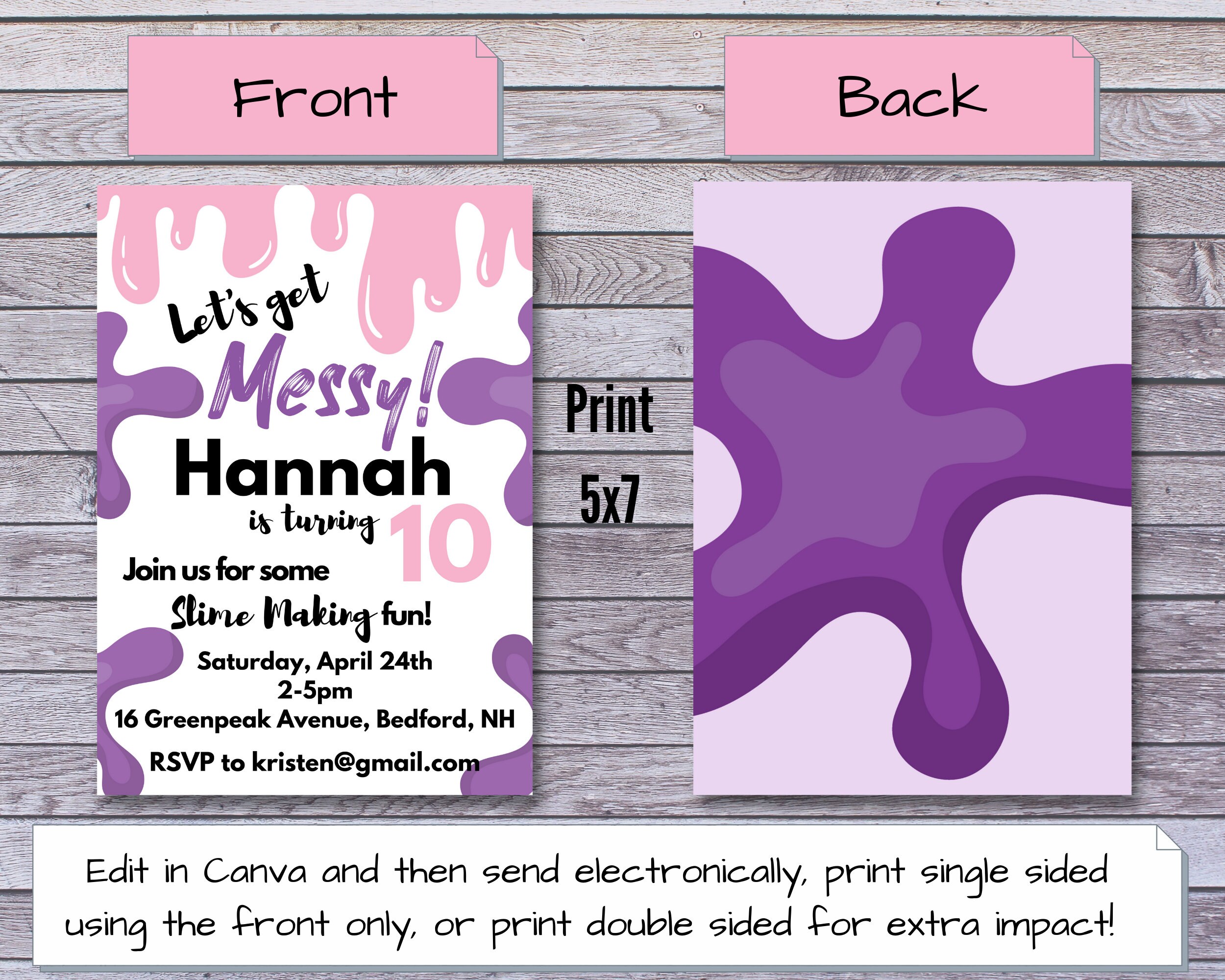 Slime Party Invitation Editable Slime Making Birthday Party - Etsy Hong ...