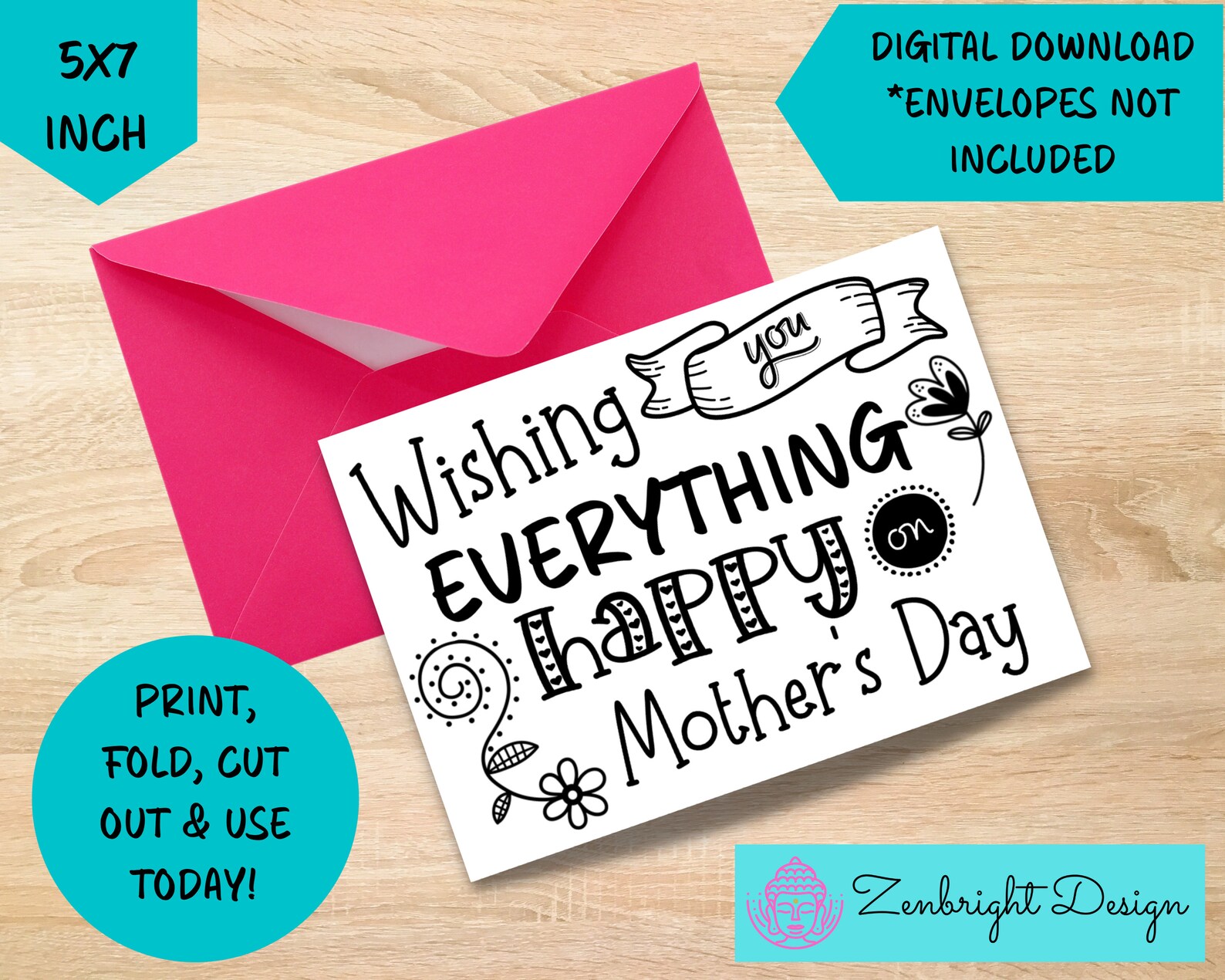 Mother's Day Cards, Printable Mothers Day Cards, Set of 4 Cards ...