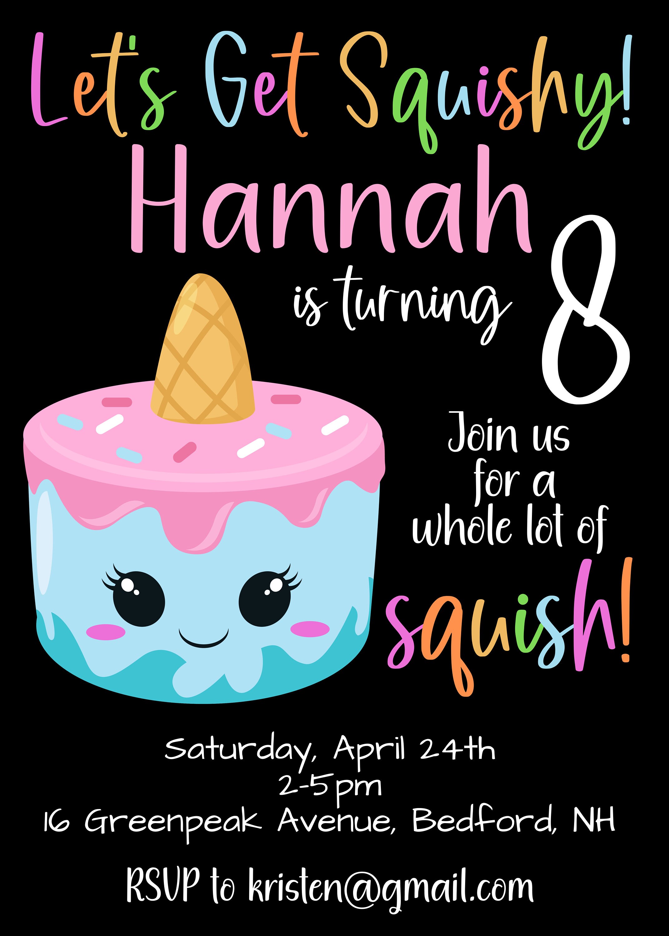 Squishy Invitation, Squishy Birthday Party, Squishies Birthday, Kids ...