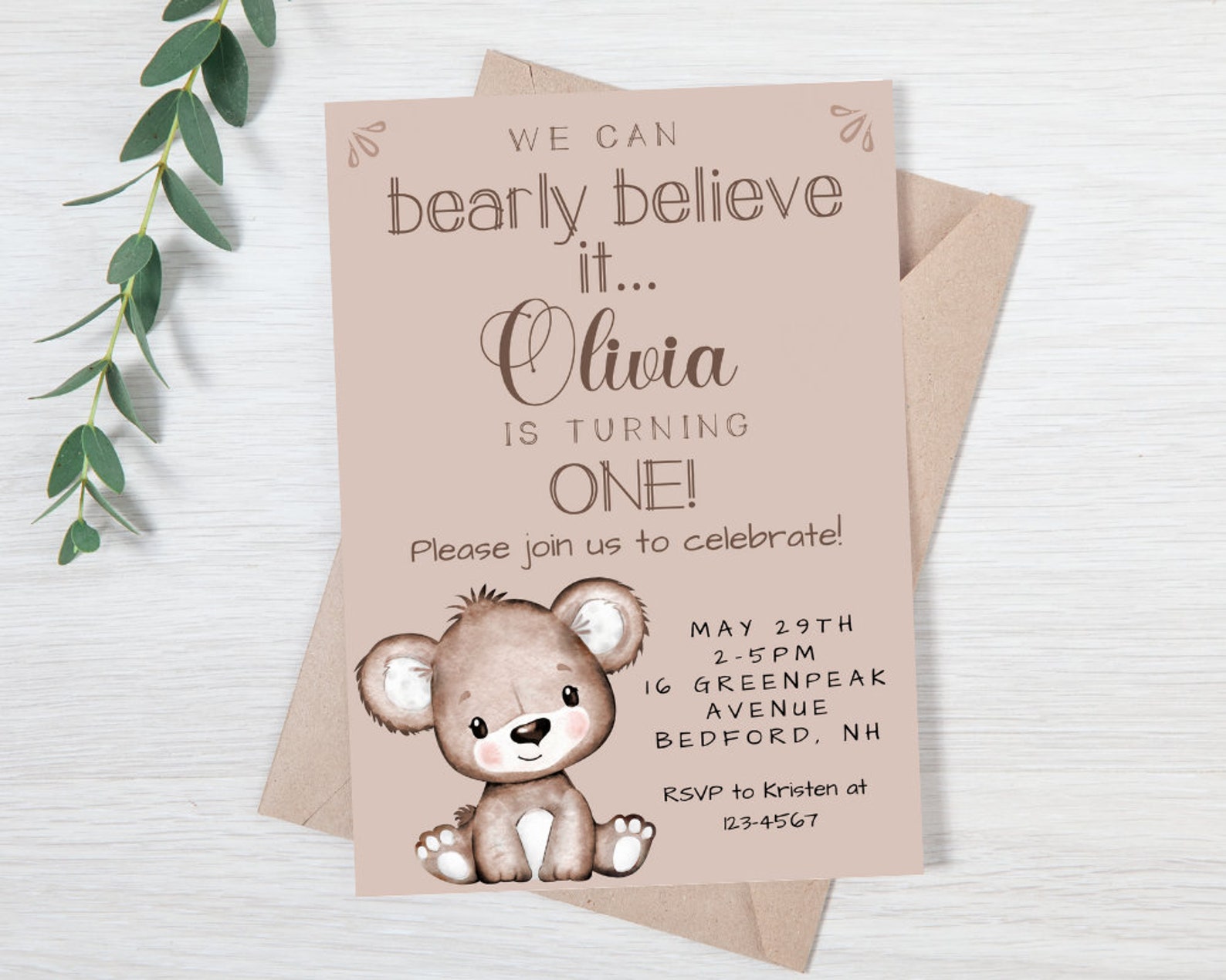 Teddy Bear Invitation, Teddy Bear Birthday Party Invitation, Gender ...