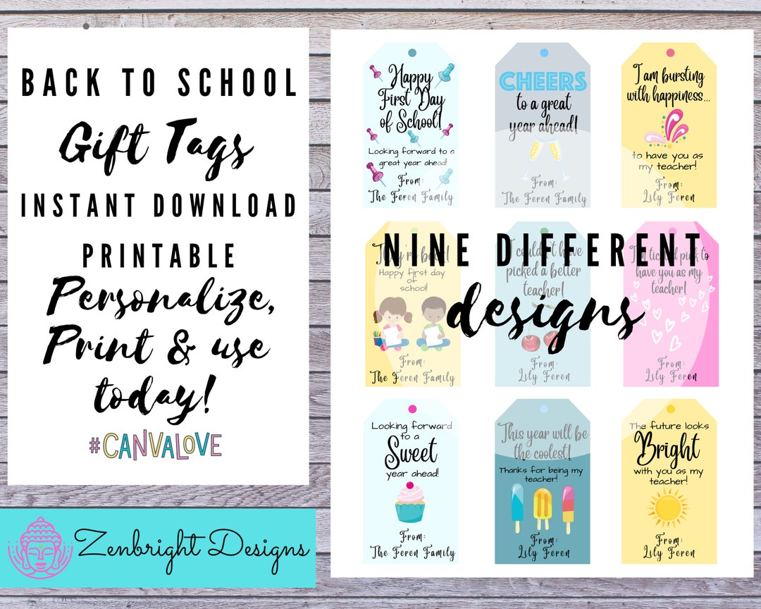 Back to School Teacher Gift Tags Instant Download Printable - Etsy