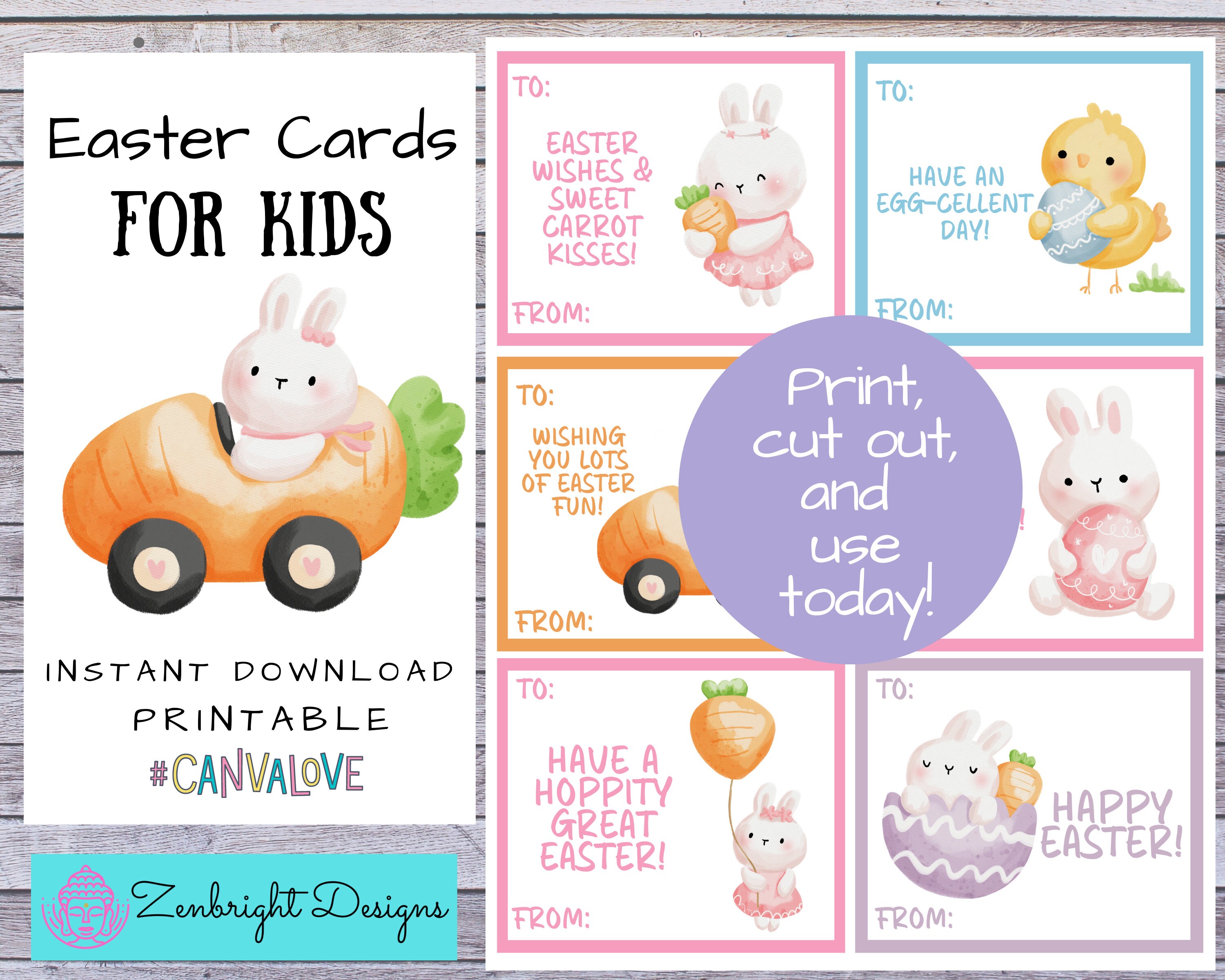 Kids Easter Cards, Printable Easter Cards, Bunny Easter Cards, Easter ...