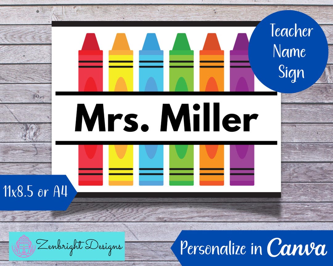 Personalized Teacher Name Sign, Classroom Decor (digital Download) - Etsy