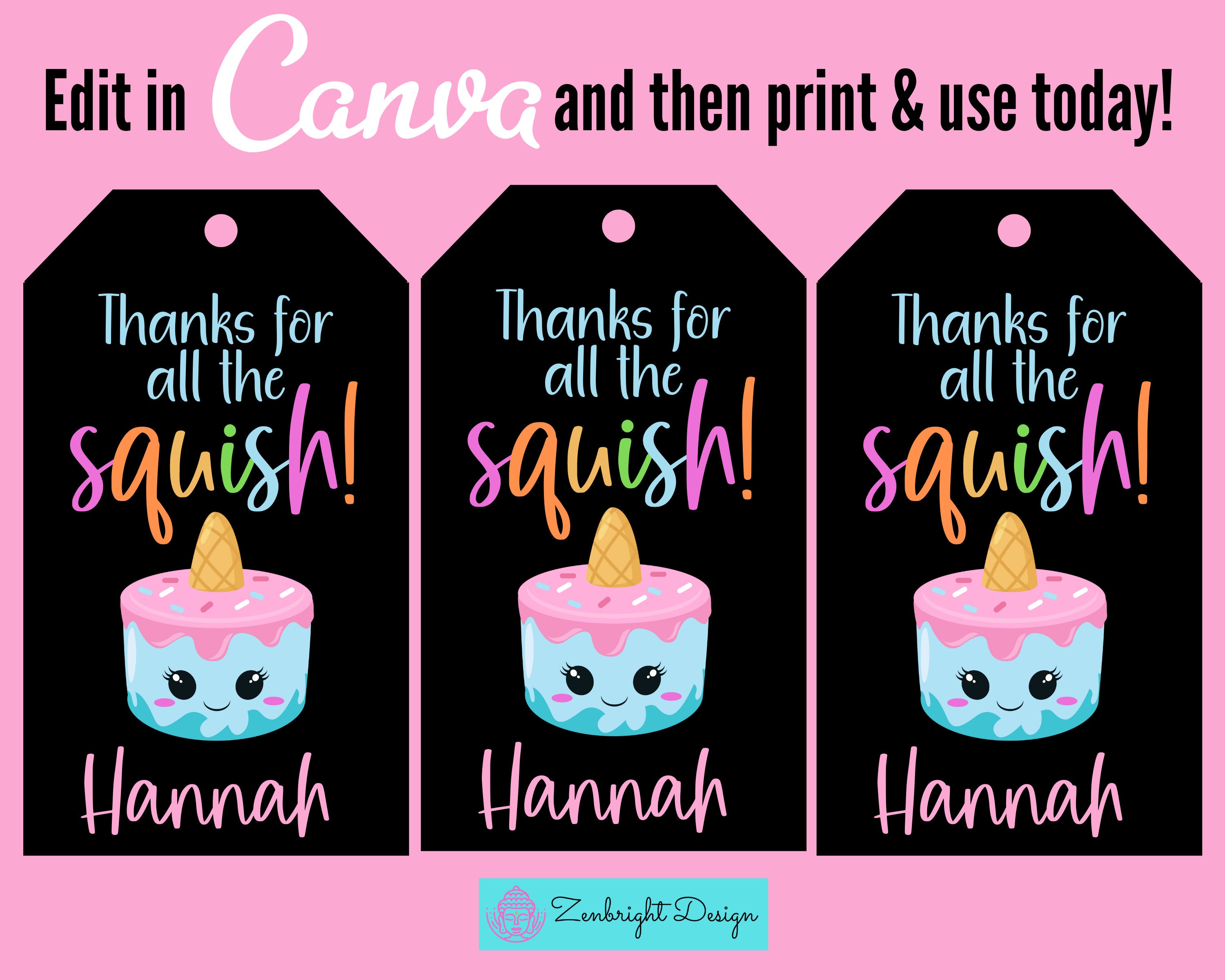 Squishy Favor Tags Squishies Birthday Kawaii Squishy Favor - Etsy