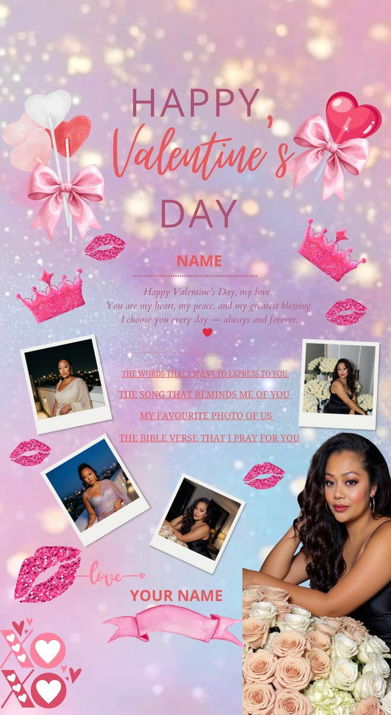 Valentines Day Digital Love Letter, Editable Canva Valentine Letter ...
