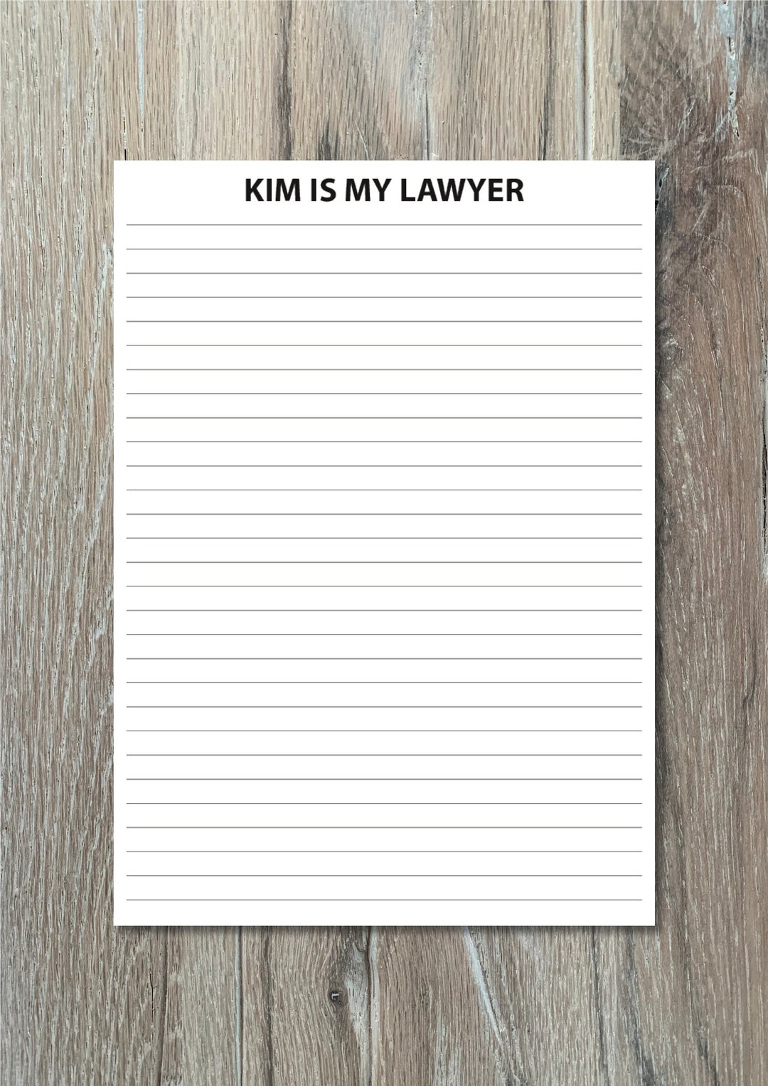 Kim is My Lawyer Notepad | Personalized Lined Notepad | 8.2 X 11.6 Inch ...
