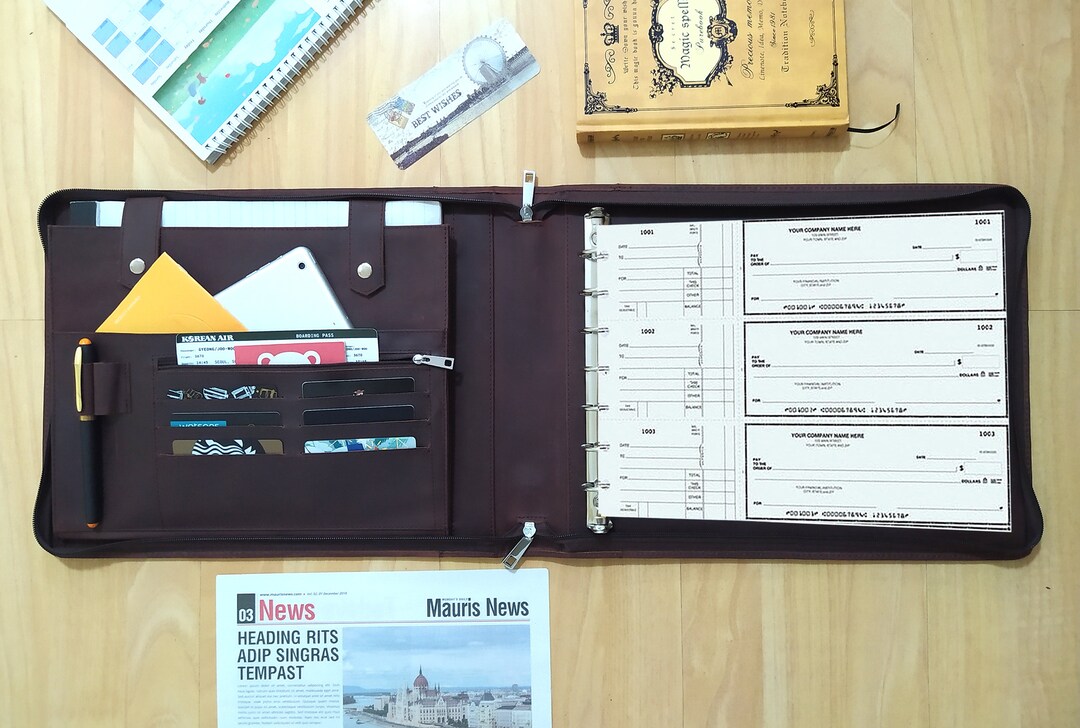 Personalized 7 Ring Business Check Book Binder, Check Binder 7 Ring ...