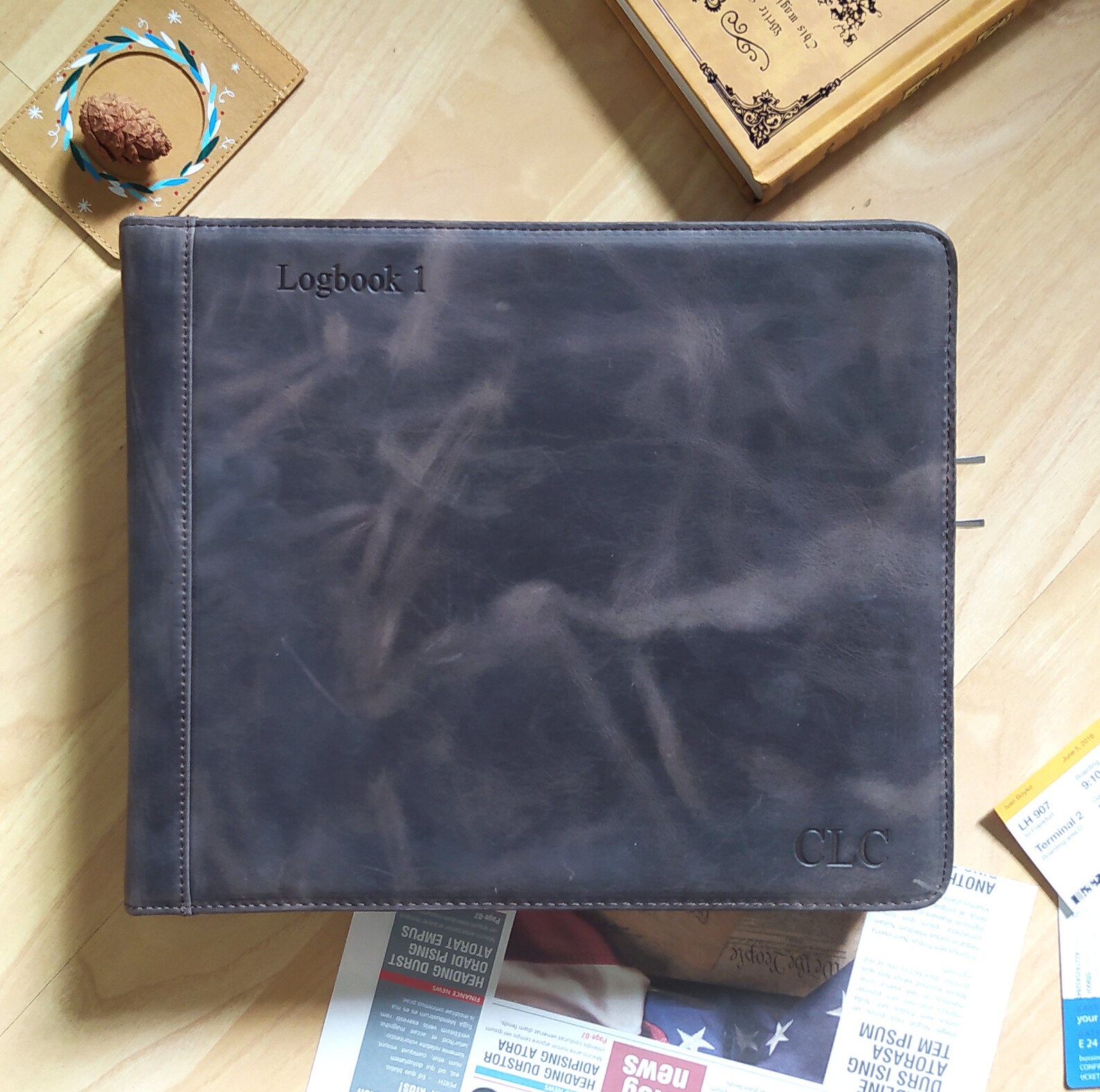 Personalized Pilots Log Book Binder Leather Custom Perfect | Etsy