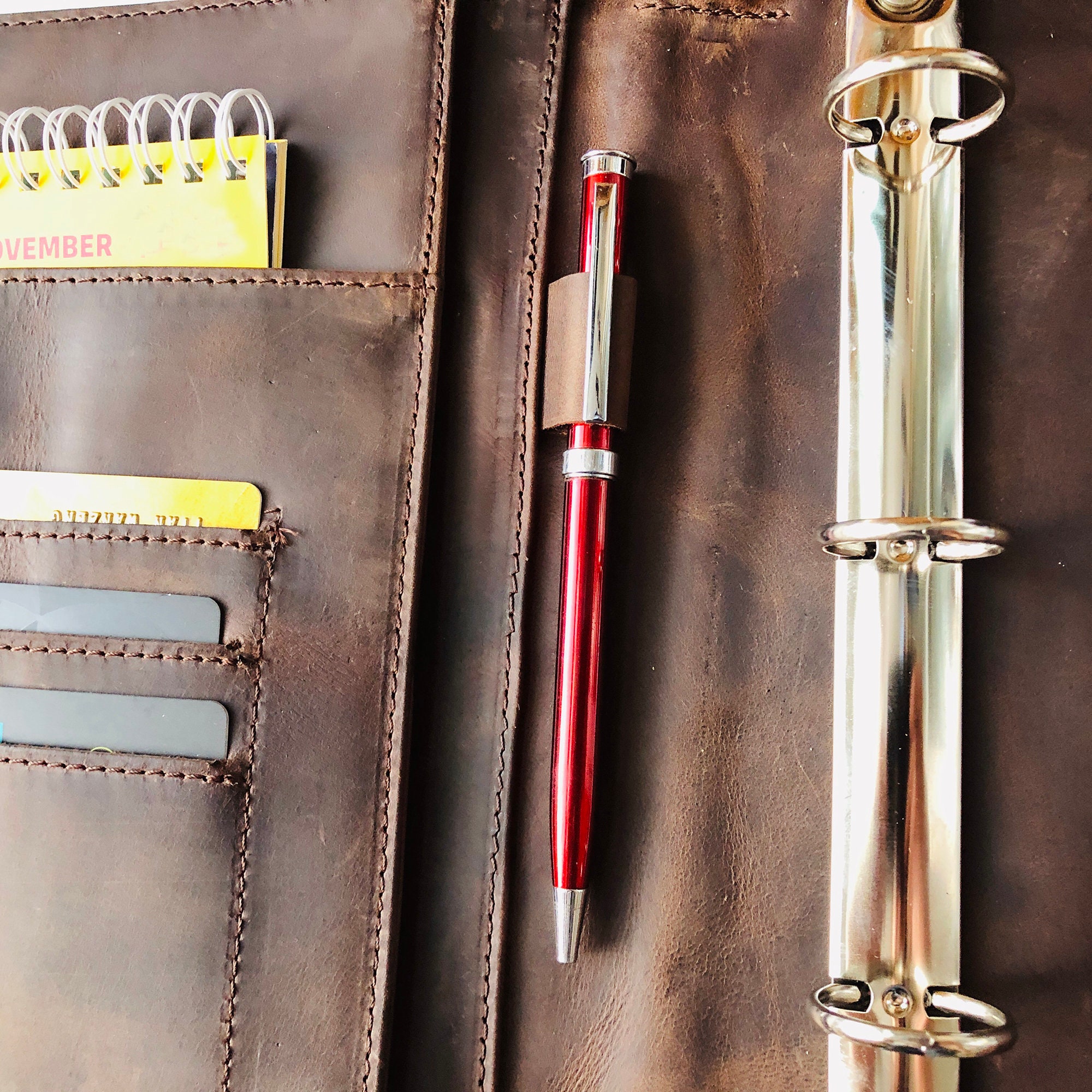 Custom 3 Ring Check Binder Portfolio -leather Check Binder With Zipper ...