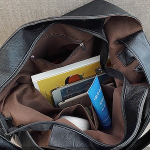 Large Soft Women Leather Tote, Women Shoulder Bag Crossbody Bag, Vegan ...