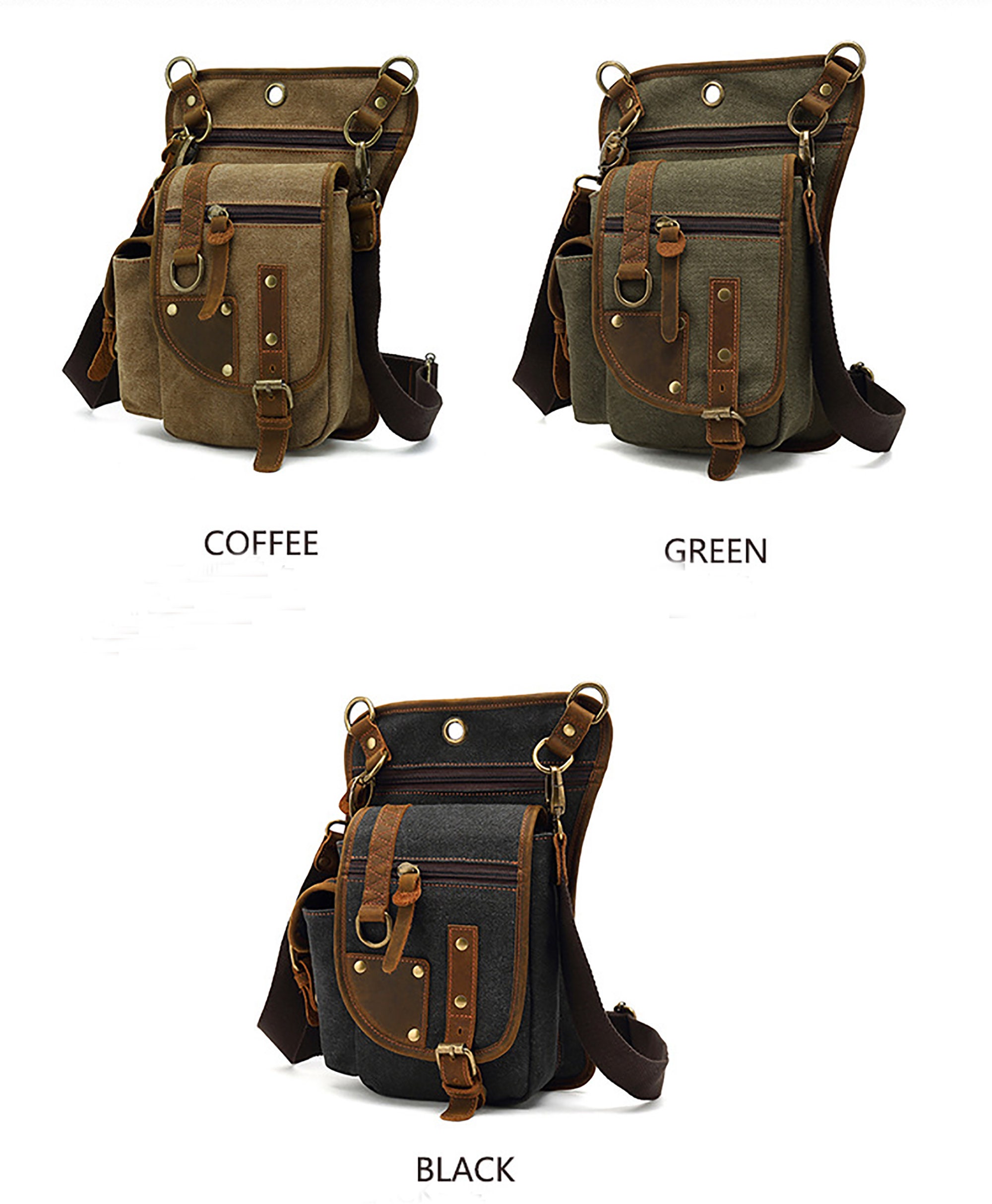 Canvas Waist Bag Outdoor Messenger Tactical Leg Bag Sports | Etsy