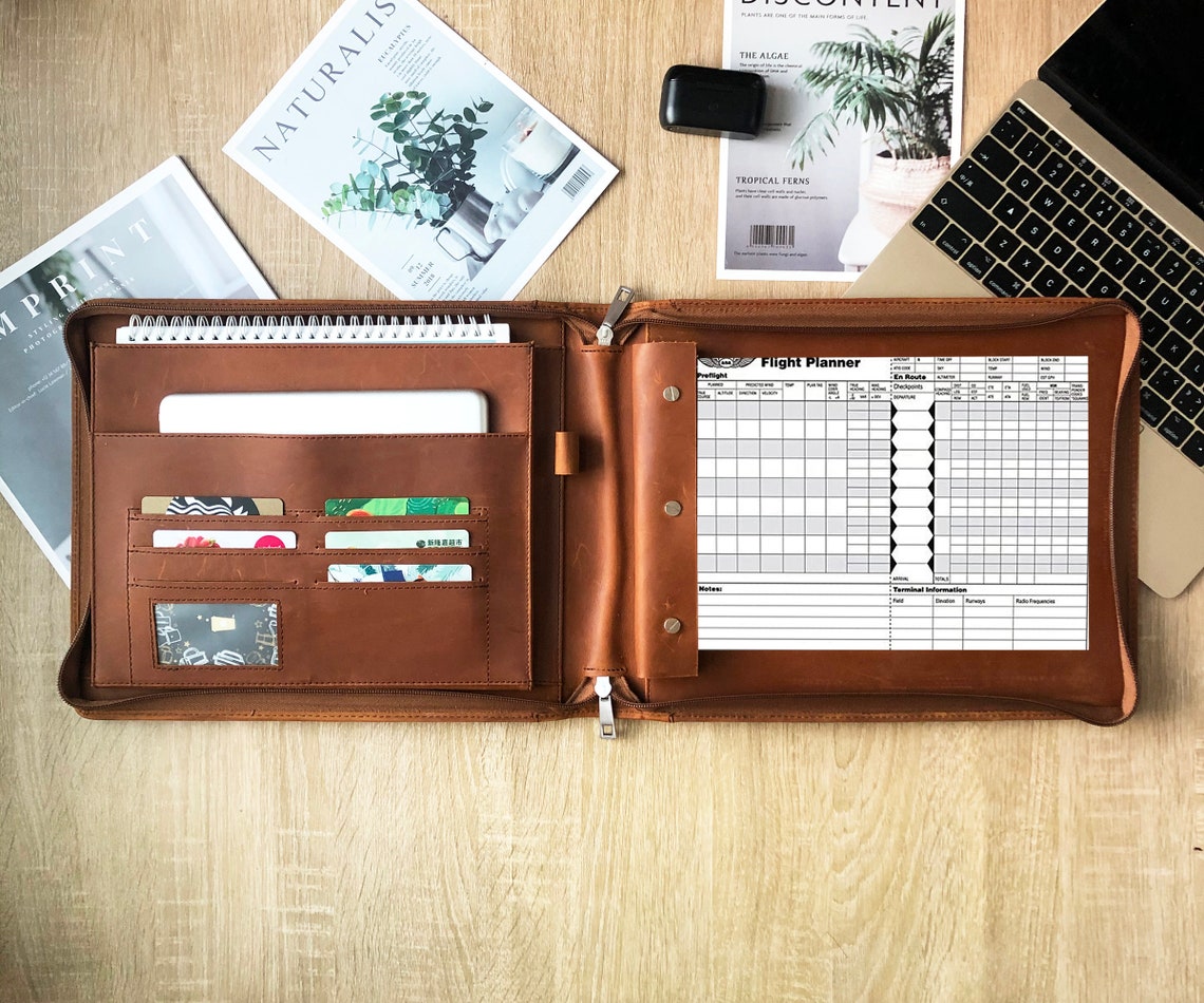 Personalized Pilots Log Book Binder Leather Custom, Perfect Gift for ...