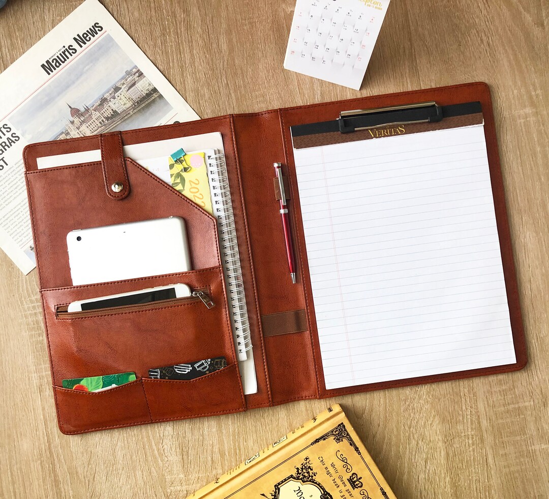 Personalized Vegan Leather Portfolio, Custom Padfolio for Men, Women ...