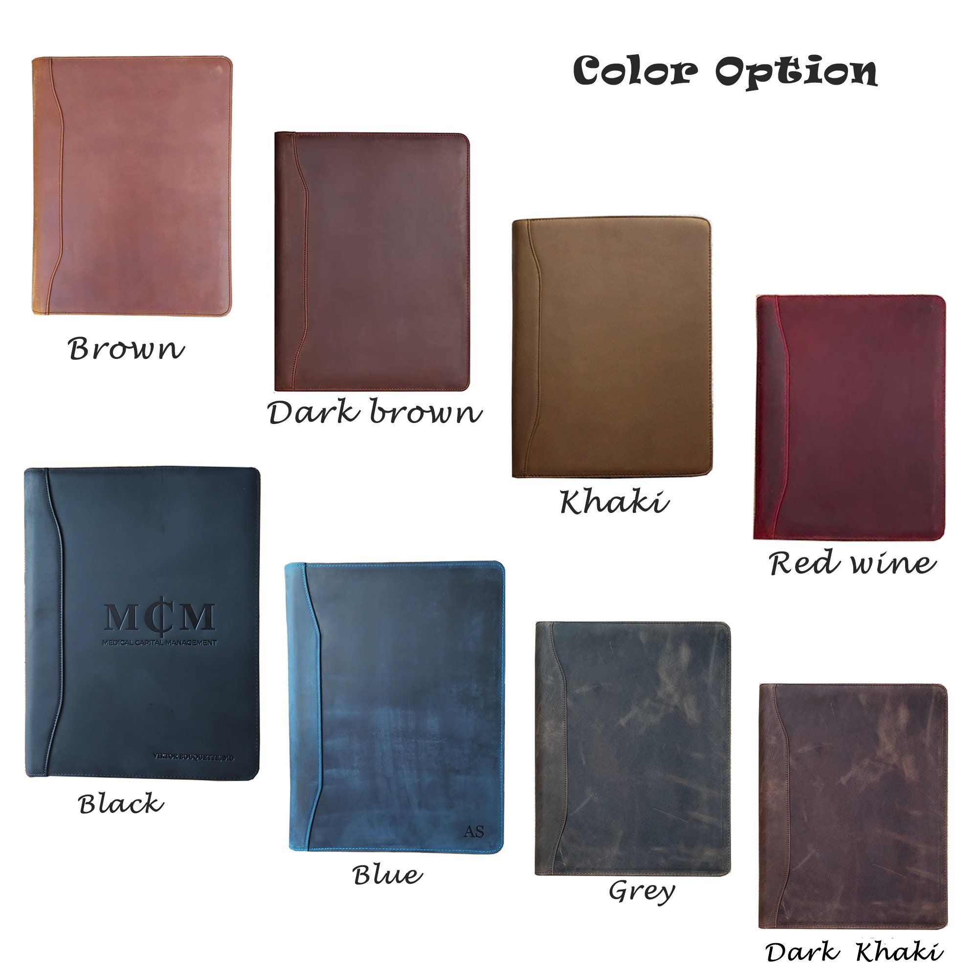 Personalized Leather Portfolio Binder Left & Right Handed | Etsy