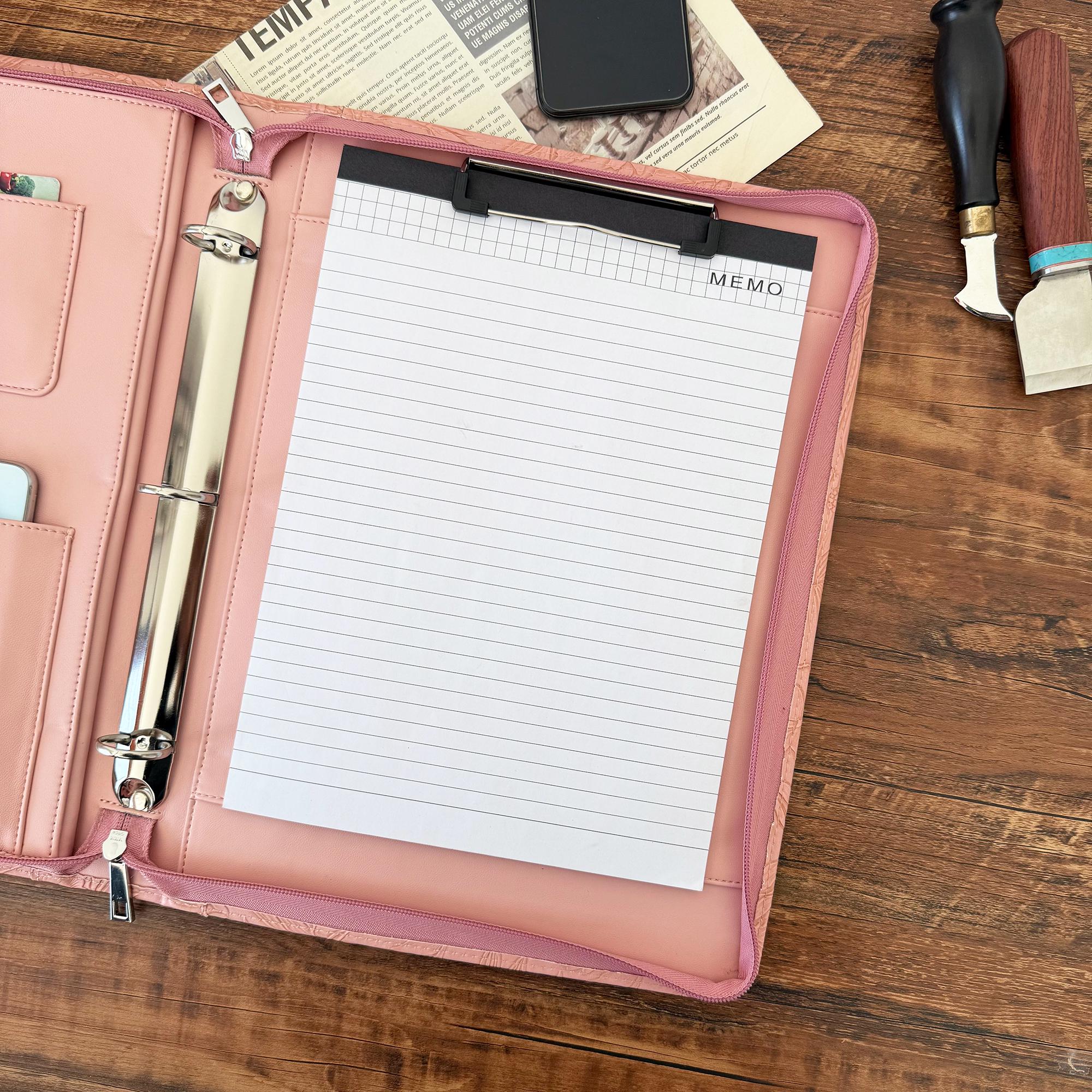 Custom Portfolio for Women, Engraved Vegan Leather 3 Ring Binder, A4 ...