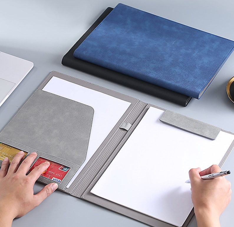Personalized Vegan Slim Leather Portfolio Custom Padfolio - Etsy