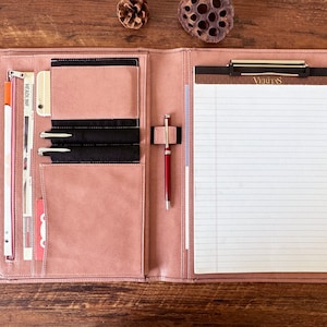 Engraved Leather Portfolio, Portfolio for Women A4 Portfolio, Pink ...